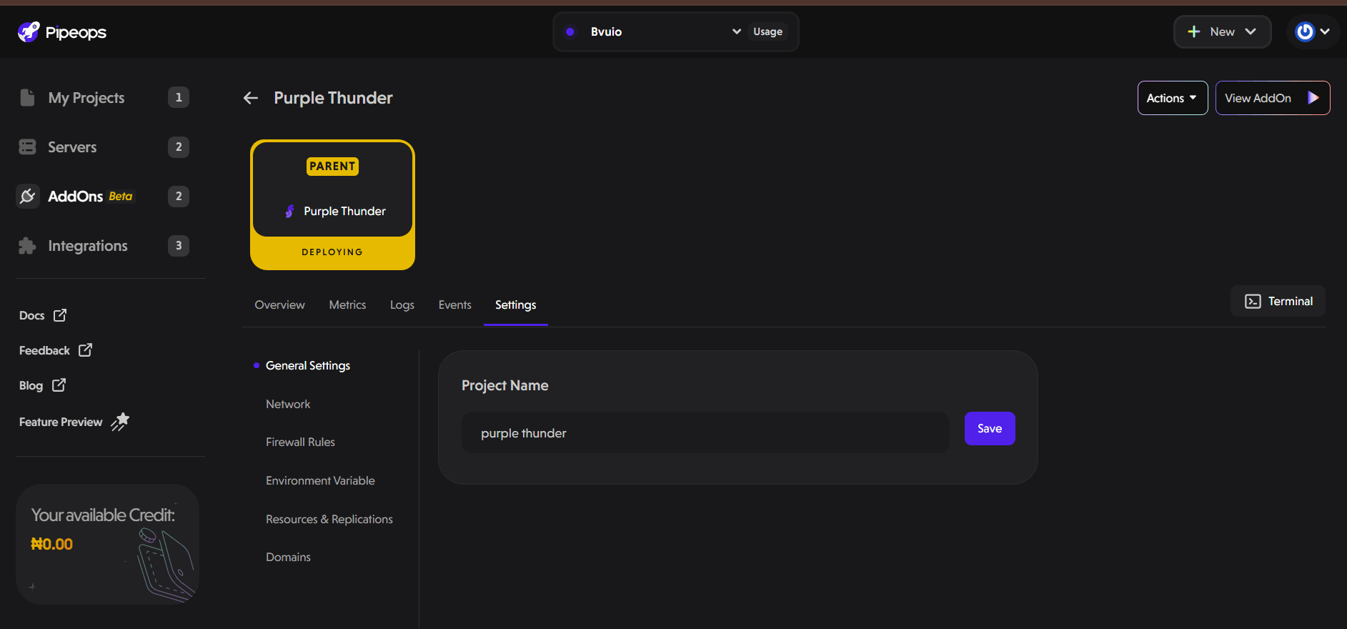 Addon Settings | PipeOps Docs